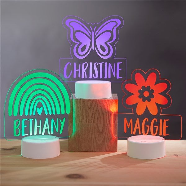 Watercolor Brights Flower Personalized Kids LED Sign