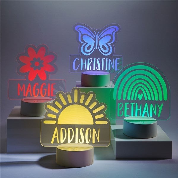 Watercolor Brights Sunshine Personalized Kids LED Sign