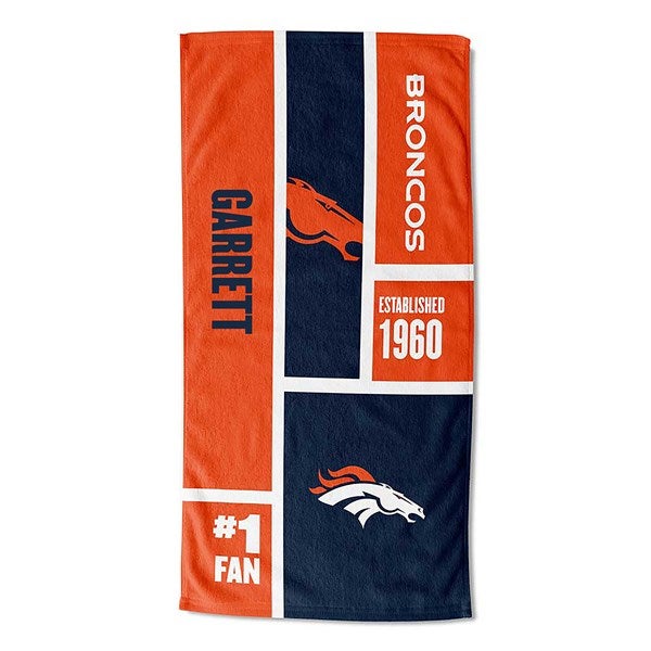 Denver Broncos NFL Personalized Beach Towel