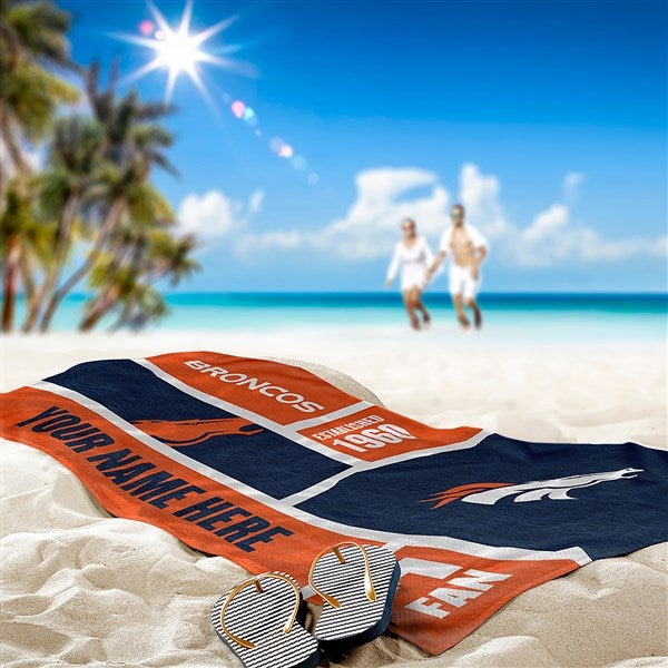 Denver Broncos NFL Personalized Beach Towel