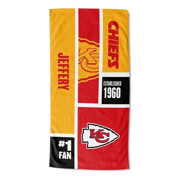 Kansas City Chiefs NFL Personalized Beach Towel