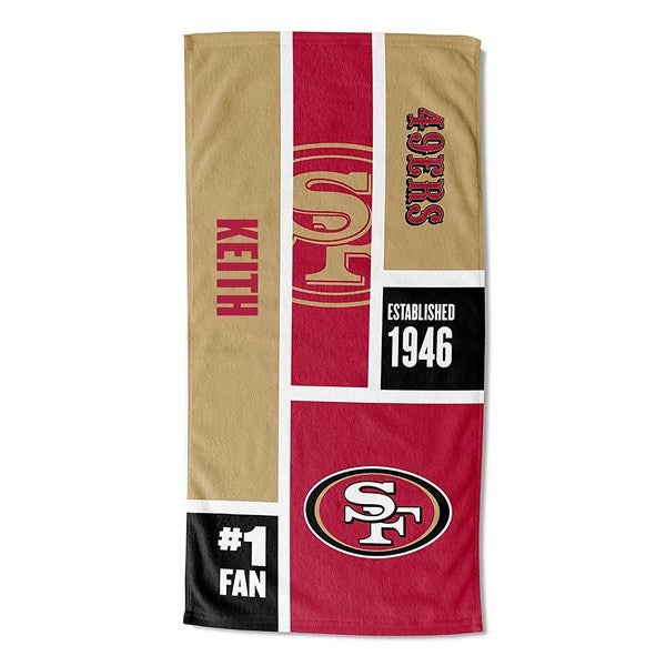 San Francisco 49ers NFL Personalized Beach Towel