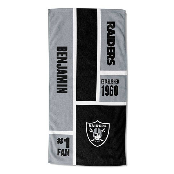 Las Vegas Raiders NFL Personalized Beach Towel