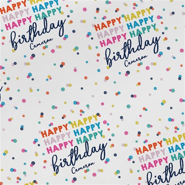 Happy Happy Birthday Personalized Wrapping Paper