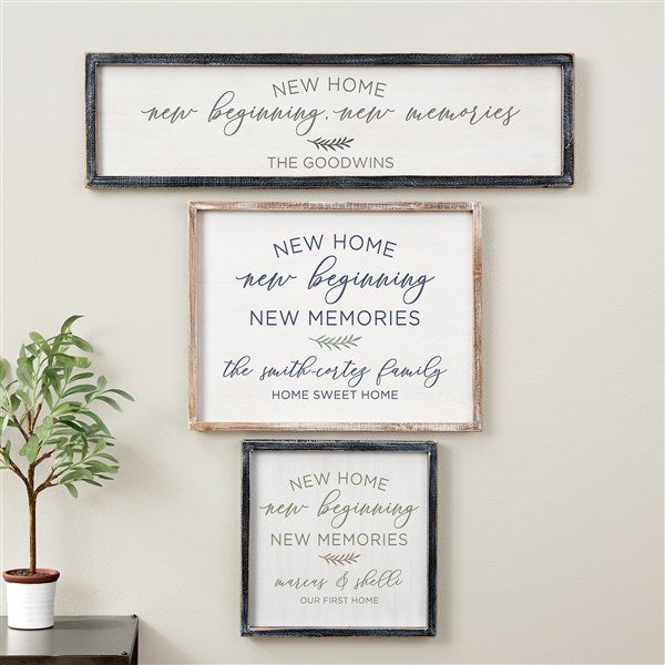 New Home, New Memories Whitewashed Barnwood Frame Wall Art - 12x12