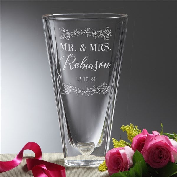 Laurels Of Love Personalized Wedding Vase