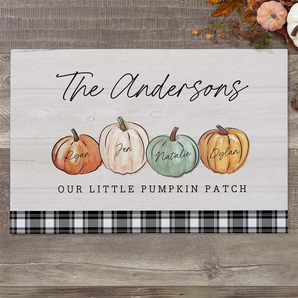Family Pumpkin Patch Personalized Doormat-18x27