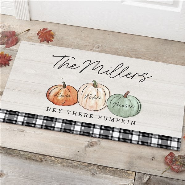 Family Pumpkin Patch Personalized Doormat-20x35