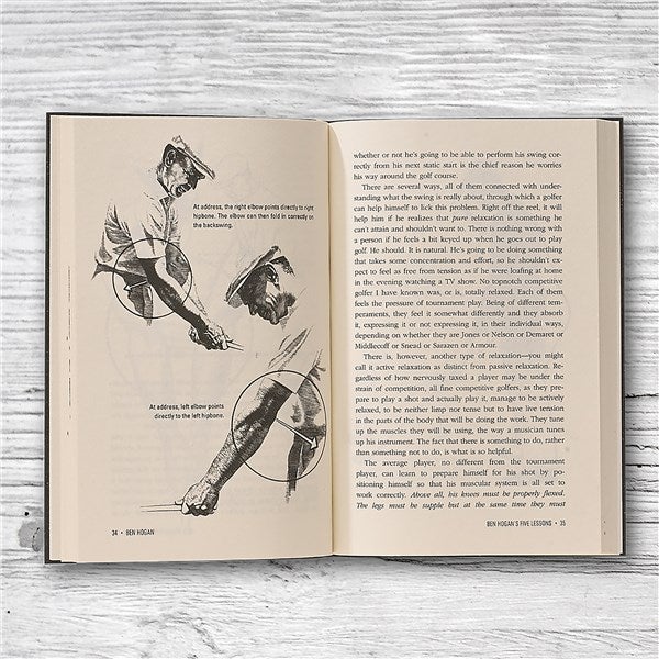 Ben Hogan Five Lessons Personalized Leather Book