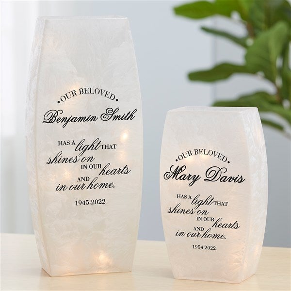 Memorial Light Personalized Small Frosted Tabletop Light - Large