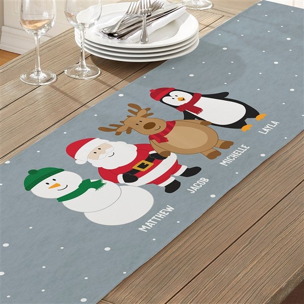 Personalized Christmas Table Runner - Santa and Friends