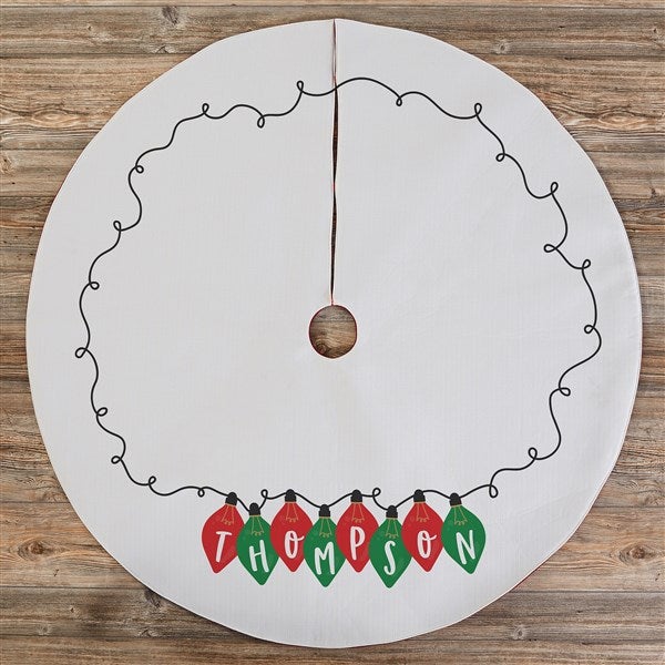 Holiday Lights Personalized Christmas Tree Skirt