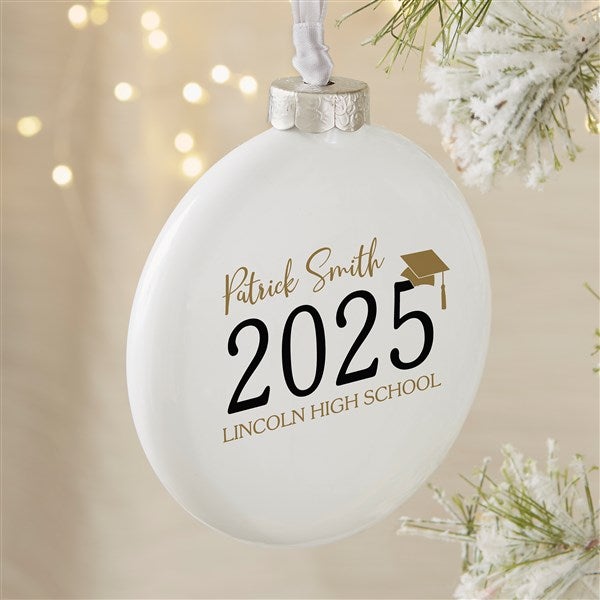 Classic Graduation Personalized Deluxe Slim Globe Ornament