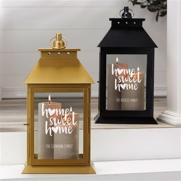 Home Sweet Home Personalized Black Decorative Candle Lantern