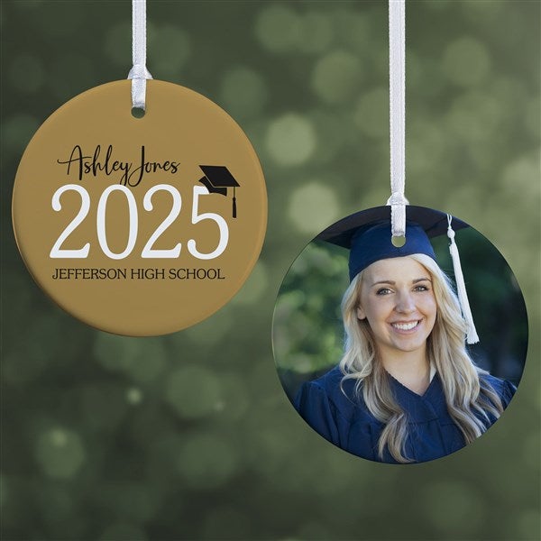 Classic Graduation Personalized Ornament- 2.85" Glossy - 2 Sided