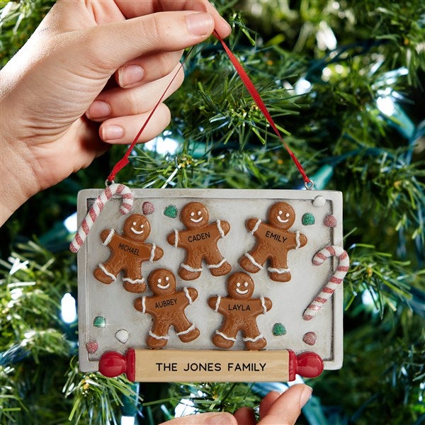 Gingerbread Cookie Tray© Personalized Ornament- 5 Name