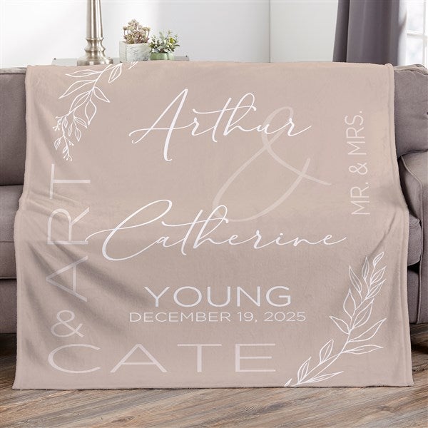 Personalized Wedding Blanket - Elegant Couple