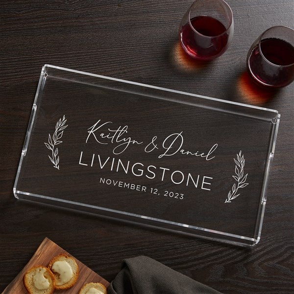 Elegant Couple Engraved Acrylic Serving Tray