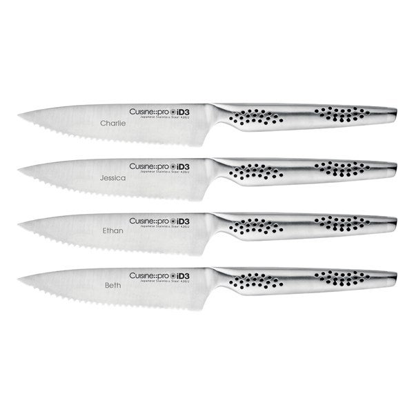 iD3 Engraved 4-Piece Family Steak Knife Set