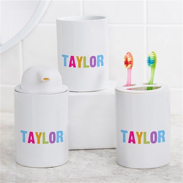 Personalized Ceramic Toothbrush Holder - All Mine!