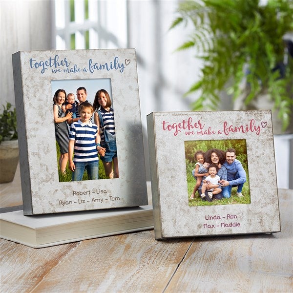 Together We Make A Family Personalized Galvanized Metal Picture Frame