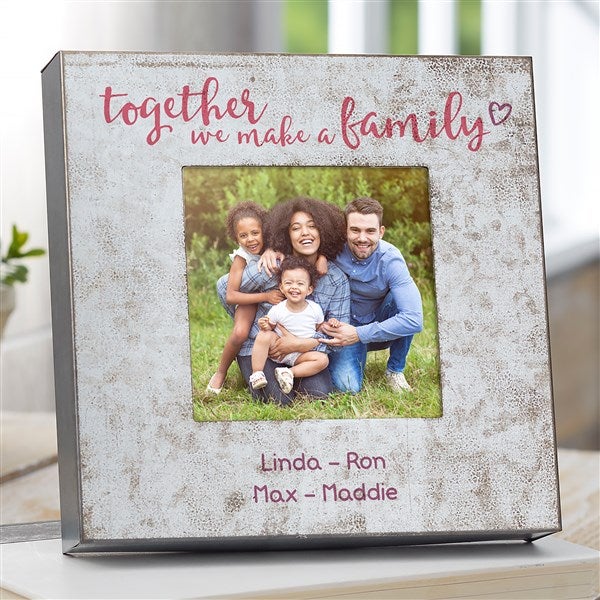 Together We Make A Family Personalized Galvanized Metal Picture Frame