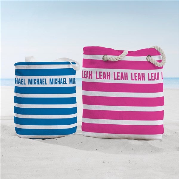 Classic Stripe Personalized Beach Bag