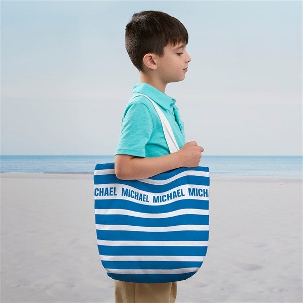 Classic Stripe Personalized Beach Bag - Small