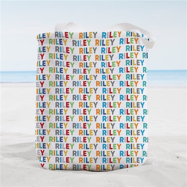 Vibrant Name for Her Personalized Beach Bag