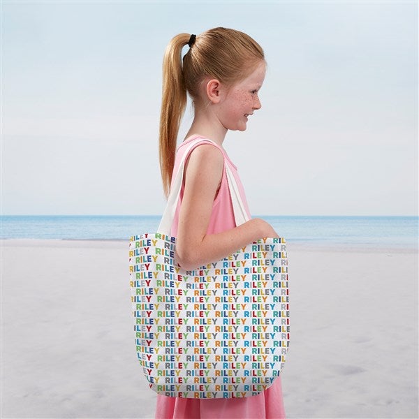 Vibrant Name for Her Personalized Beach Bag