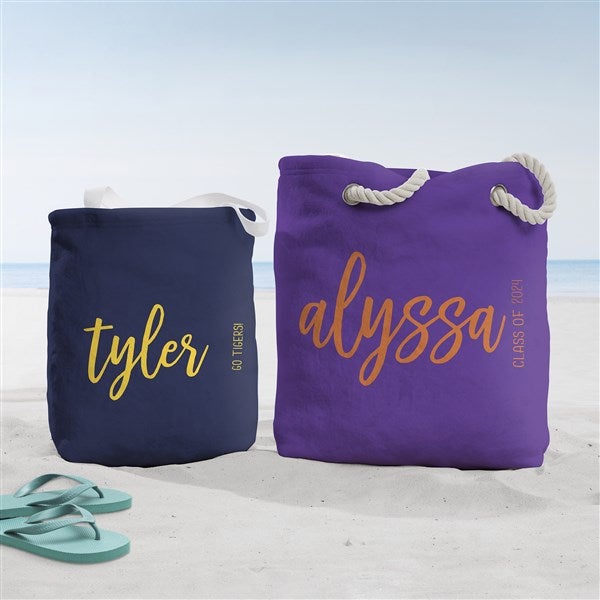 Graduation Scripty Style Personalized Beach Bag