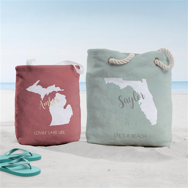 State Pride Personalized Beach Bag- Large