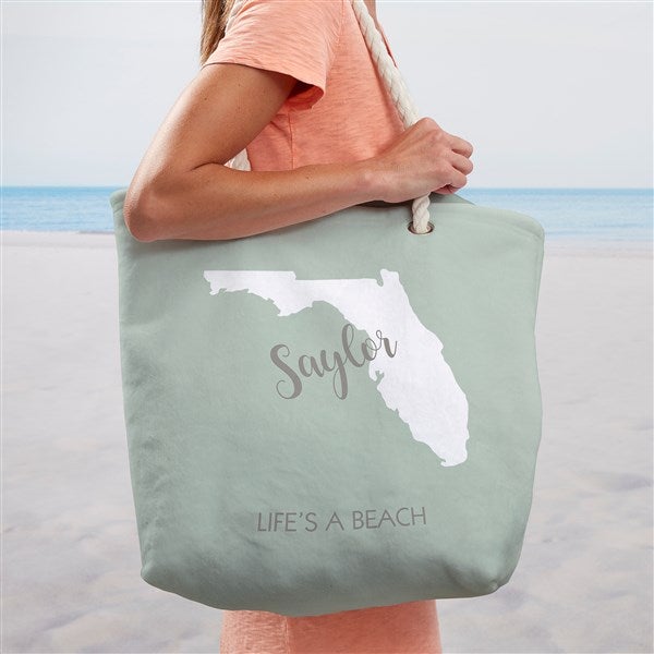 State Pride Personalized Beach Bag- Large