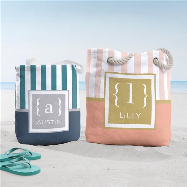 Classy Monogram Personalized Beach Bag