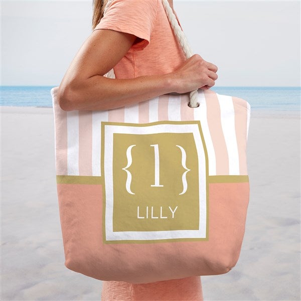 Classy Monogram Personalized Beach Bag- Large