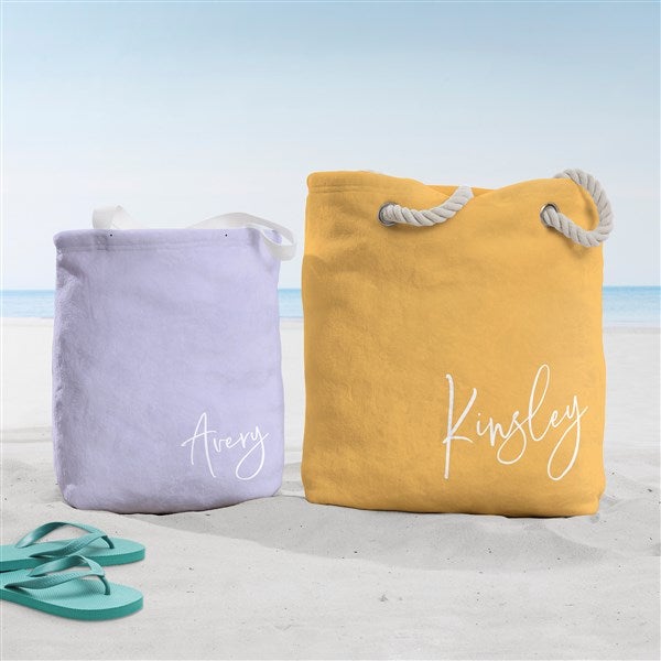 Trendy Script Personalized Beach Bag- Small