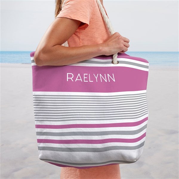 Turkish Stripes Personalized Beach Bag- Large