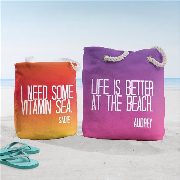Beach Quotes Personalized Beach Bag