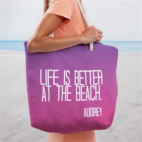 Beach Quotes Personalized Beach Bag- Large