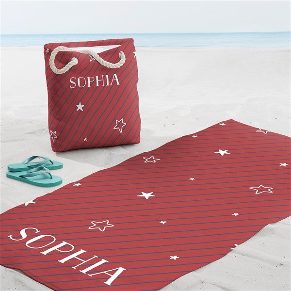 Stars & Stripes Personalized Beach Bag- Large