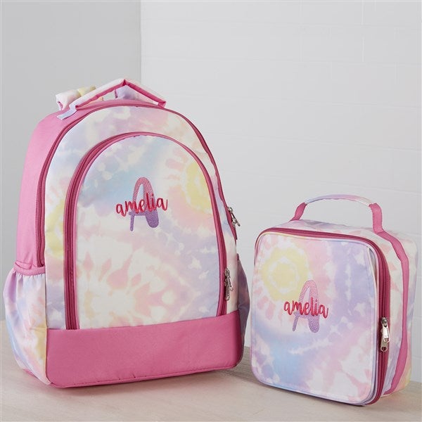 Ombre Initial Embroidered Tie Dye Backpack