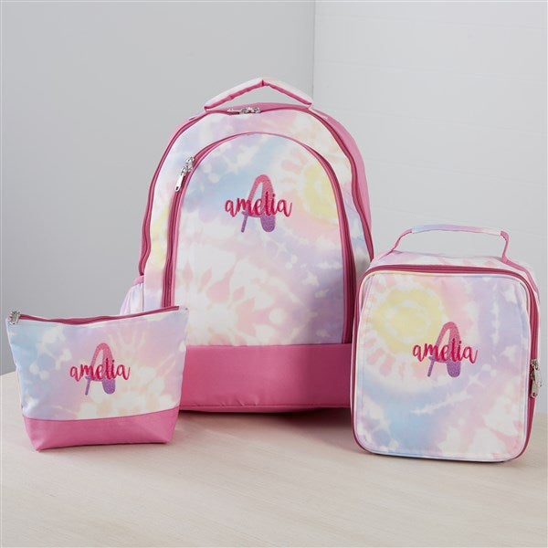 Ombre Initial Embroidered Tie Dye Backpack