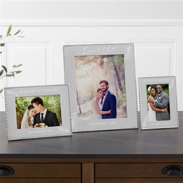 Mariposa® String of Pearls Elegant Couple Engraved Wedding Frame-8x10