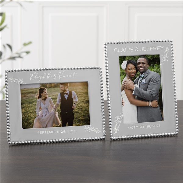 Mariposa® String of Pearls Elegant Couple Engraved Wedding Frame