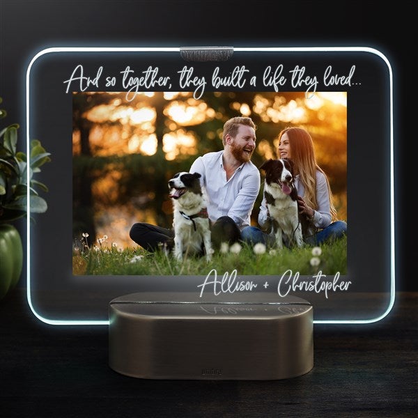 Personalized Light Up Glass Picture Frame - Together They Built a Life