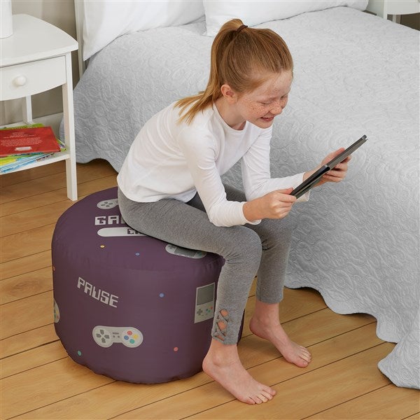 Gaming Personalized Round Ottoman