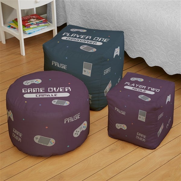 Gaming Personalized Round Ottoman