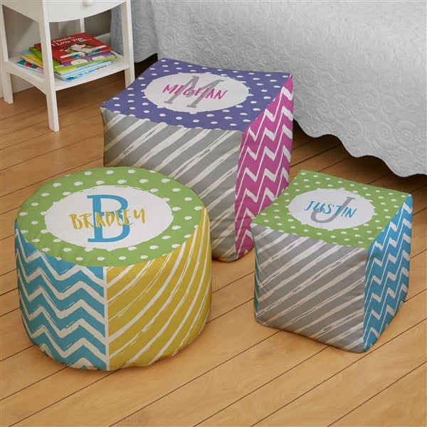 Yours Truly Personalized Round Ottoman