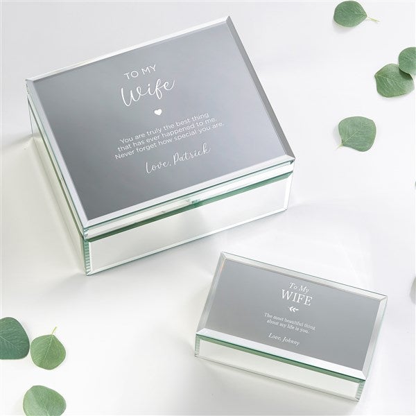 To My Wife Engraved Mirrored Jewelry Box-Large