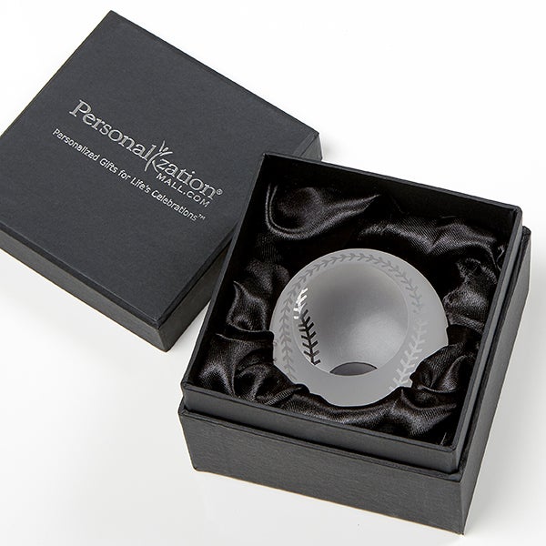 Personalized Crystal All Star Baseball Paperweight